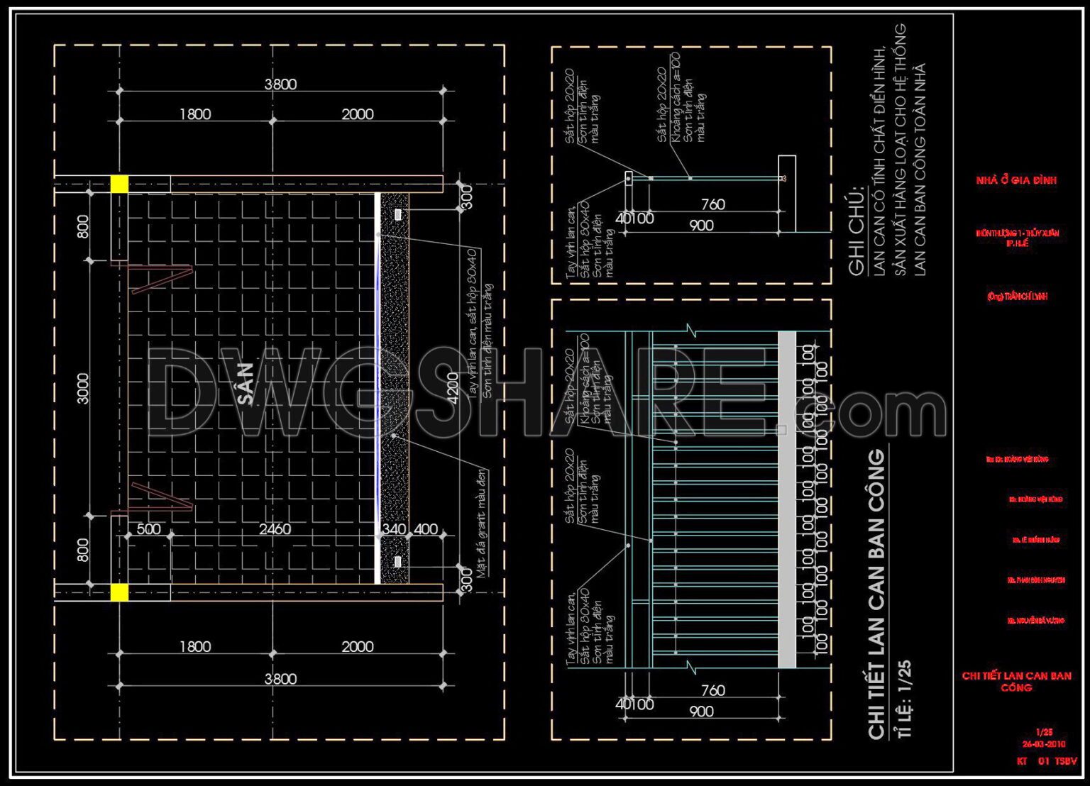 314. Free Download of CAD Drawings for Balcony Details and Wooden Roof ...