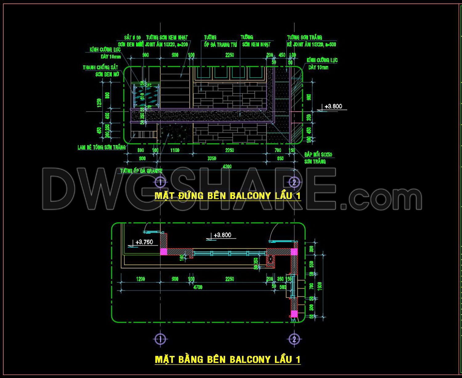 315. Free Download of CAD Drawings for Balcony Details