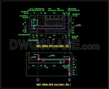 315. Free Download of CAD Drawings for Balcony Details