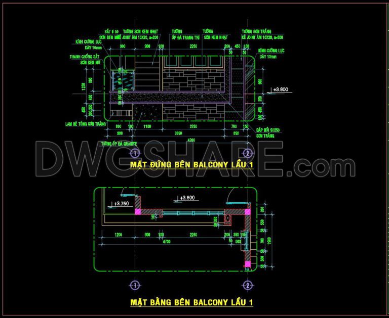 315. Free Download of CAD Drawings for Balcony Details