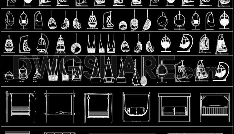 318. Latest super full hanging chair, swing chair, rocking chair CAD ...