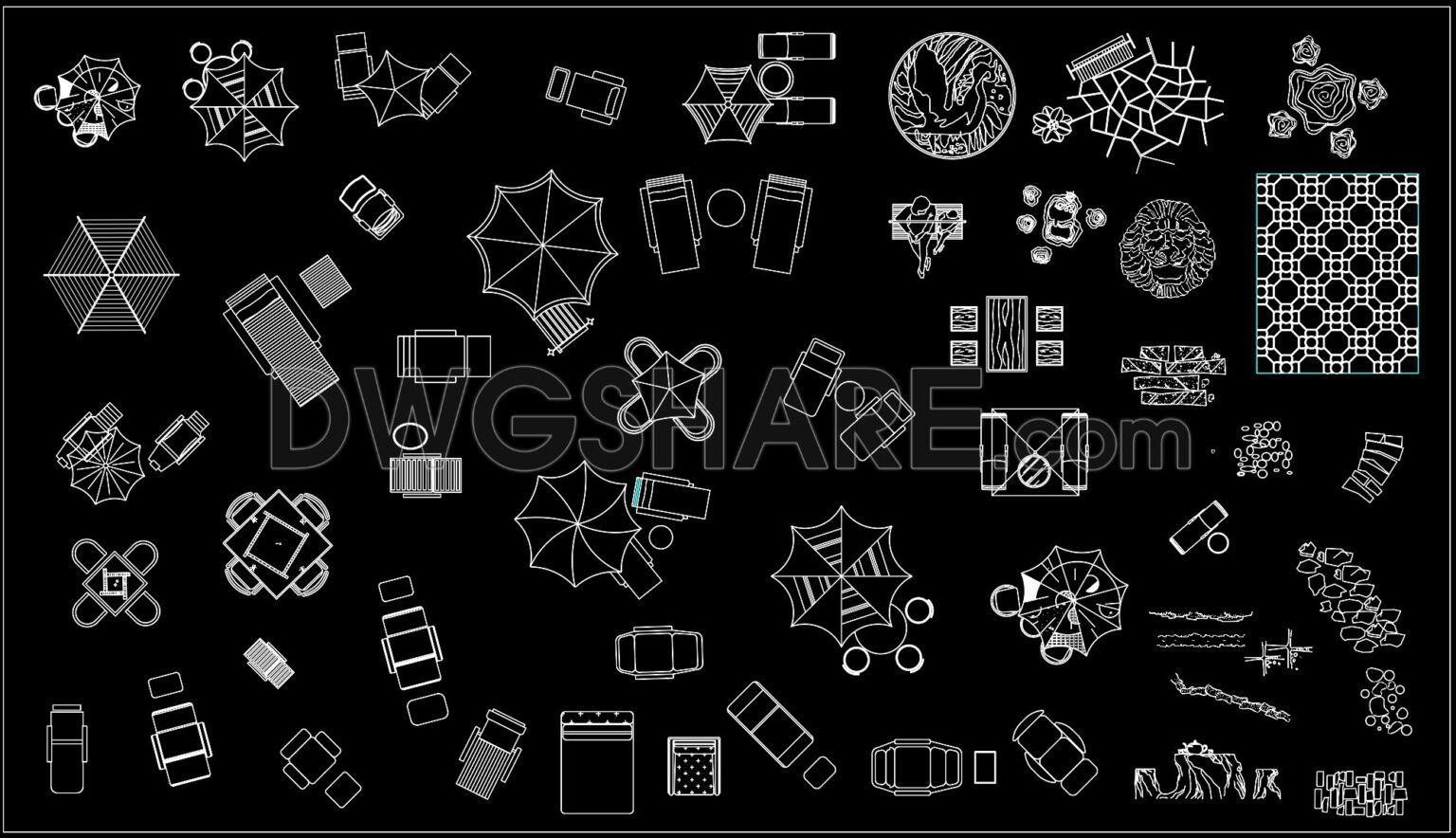 320. Free Download of CAD Blocks for Outdoor Furniture