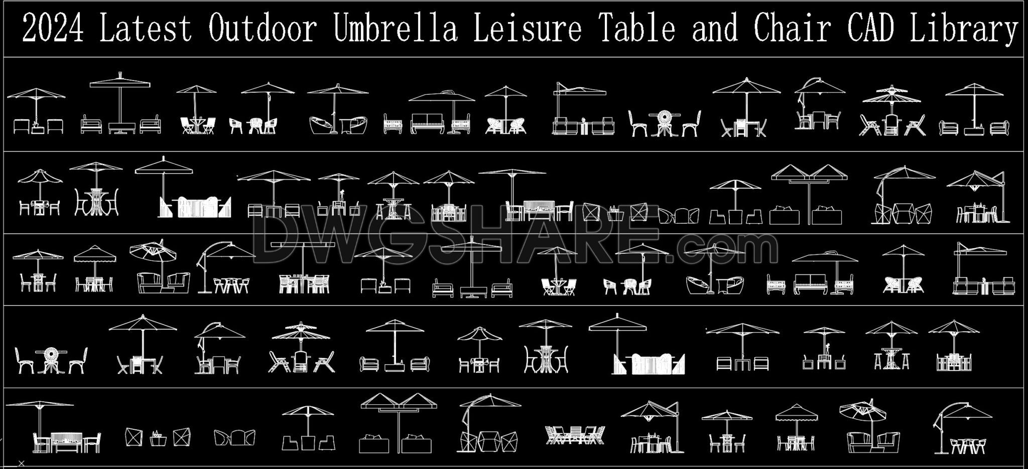 321. Free Download Latest Outdoor Umbrella Leisure Table and Chair CAD ...