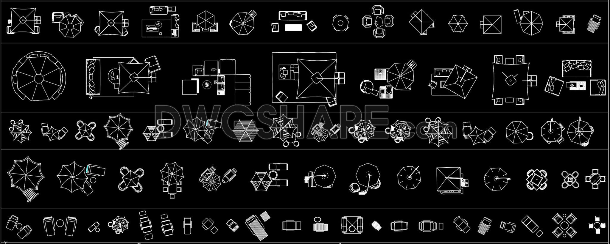 322. Free Download Latest Outdoor Umbrella Leisure Table and Chair CAD ...