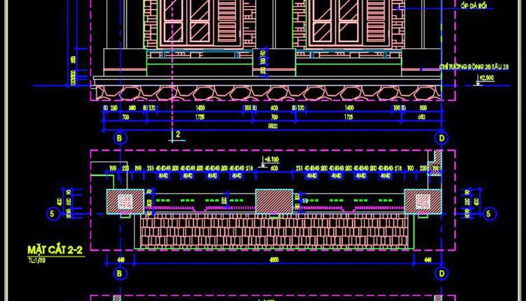 327. Detailed architectural CAD drawings of the balcony, railing, and ...