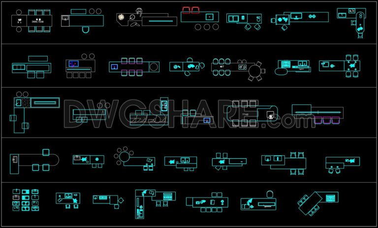 334. Download CAD blocks of various kitchen island floor plans