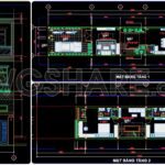 335. CAD design drawings for a 3-story townhouse with dimensions of 5m ...
