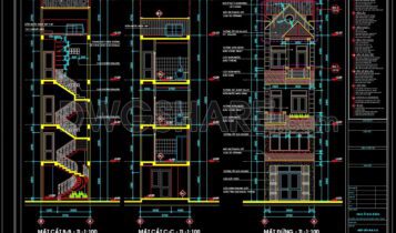 Private University Plan and Elevation AutoCAD File DWG