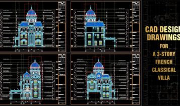 237. Detailed architectural CAD drawings of balconies and columns