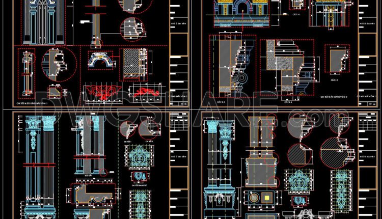 502. Free download of CAD drawings of European classical architectural ...