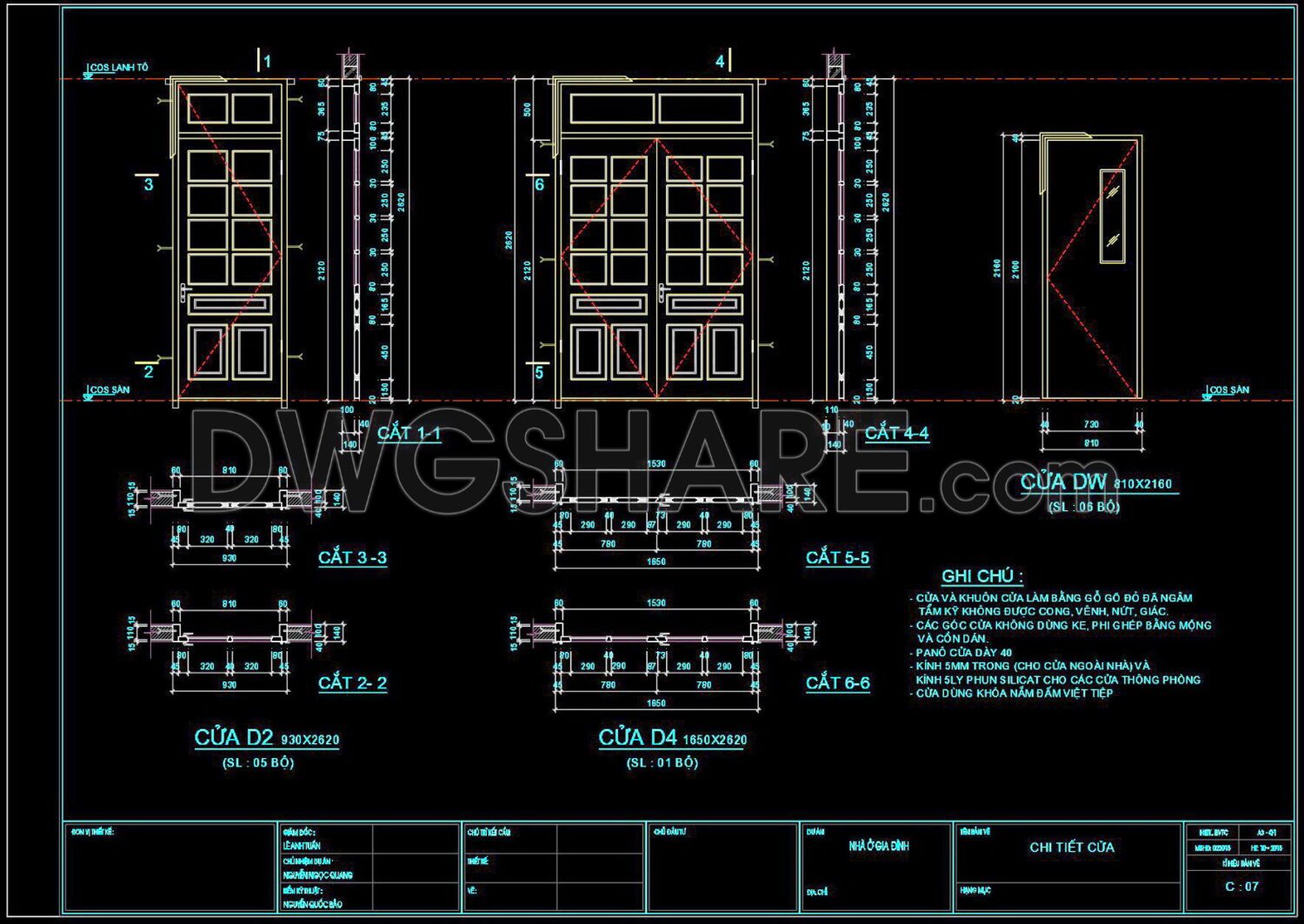 538. Detailed CAD Drawings Of Doors, Windows For Download
