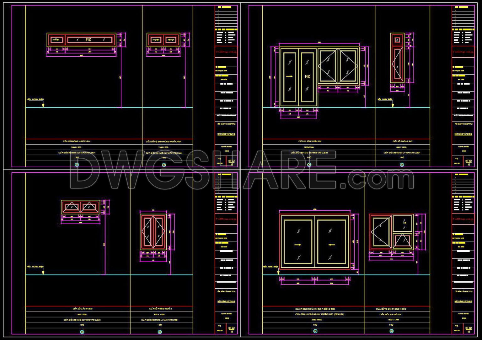 539. Detailed CAD Drawings Of Doors, Windows For Download