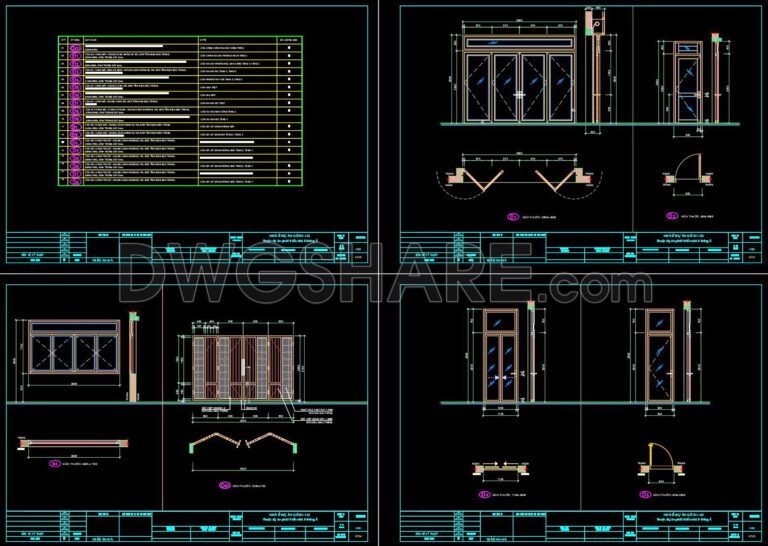 544. Detailed CAD Drawings Of Doors, Windows For Download