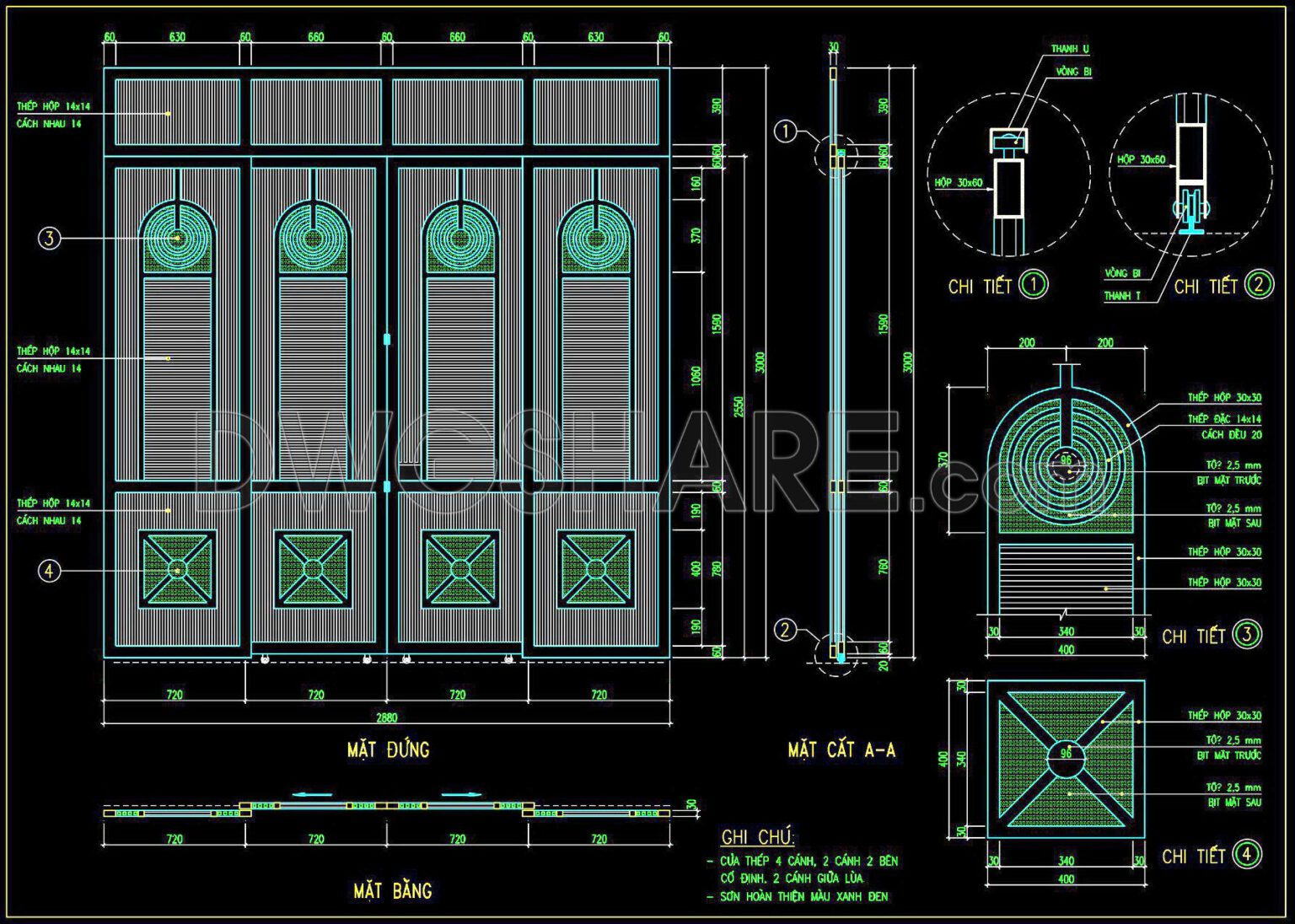 555. CAD Drawing of a Main Entrance Door Made of Steel for a Townhouse