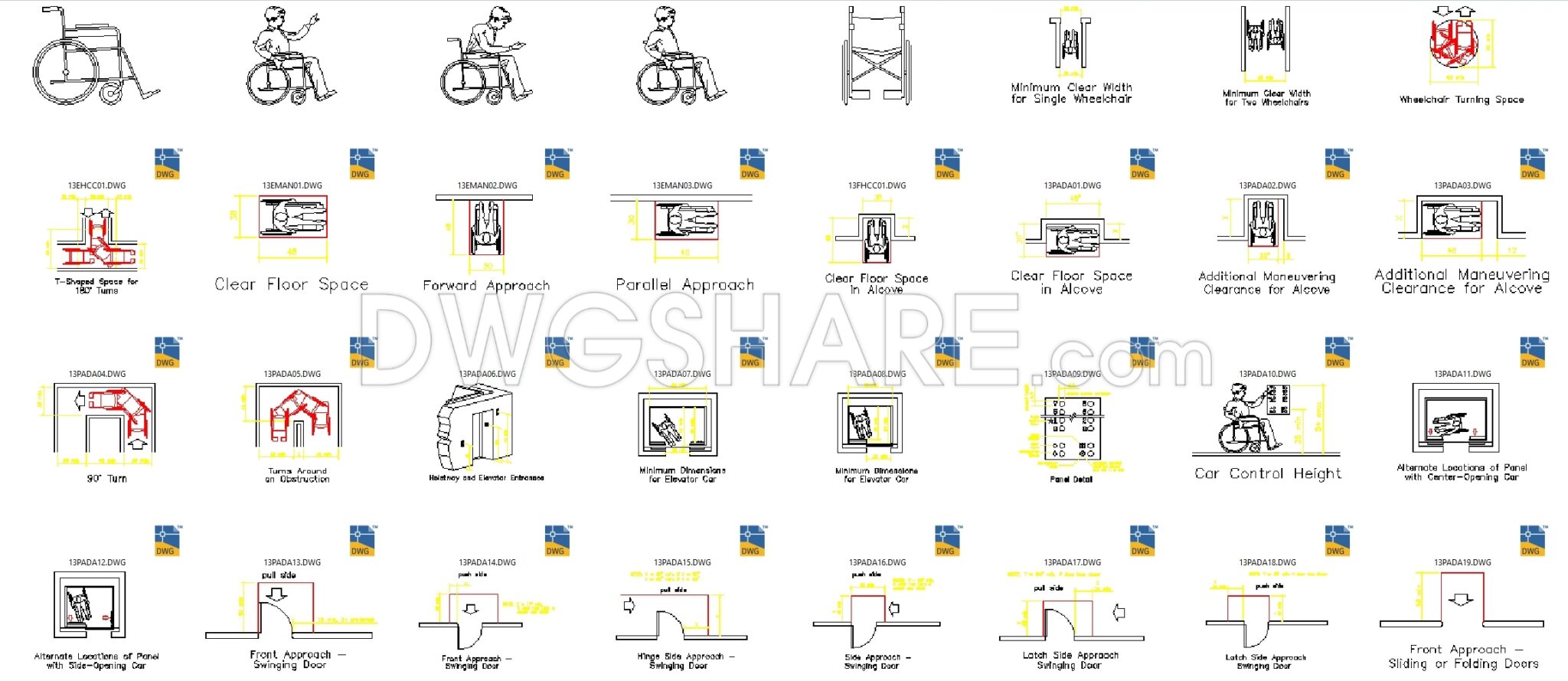 102. CAD blocks of furniture for disabled people