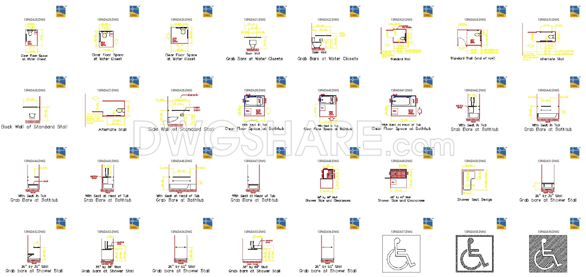 102. CAD blocks of furniture for disabled people