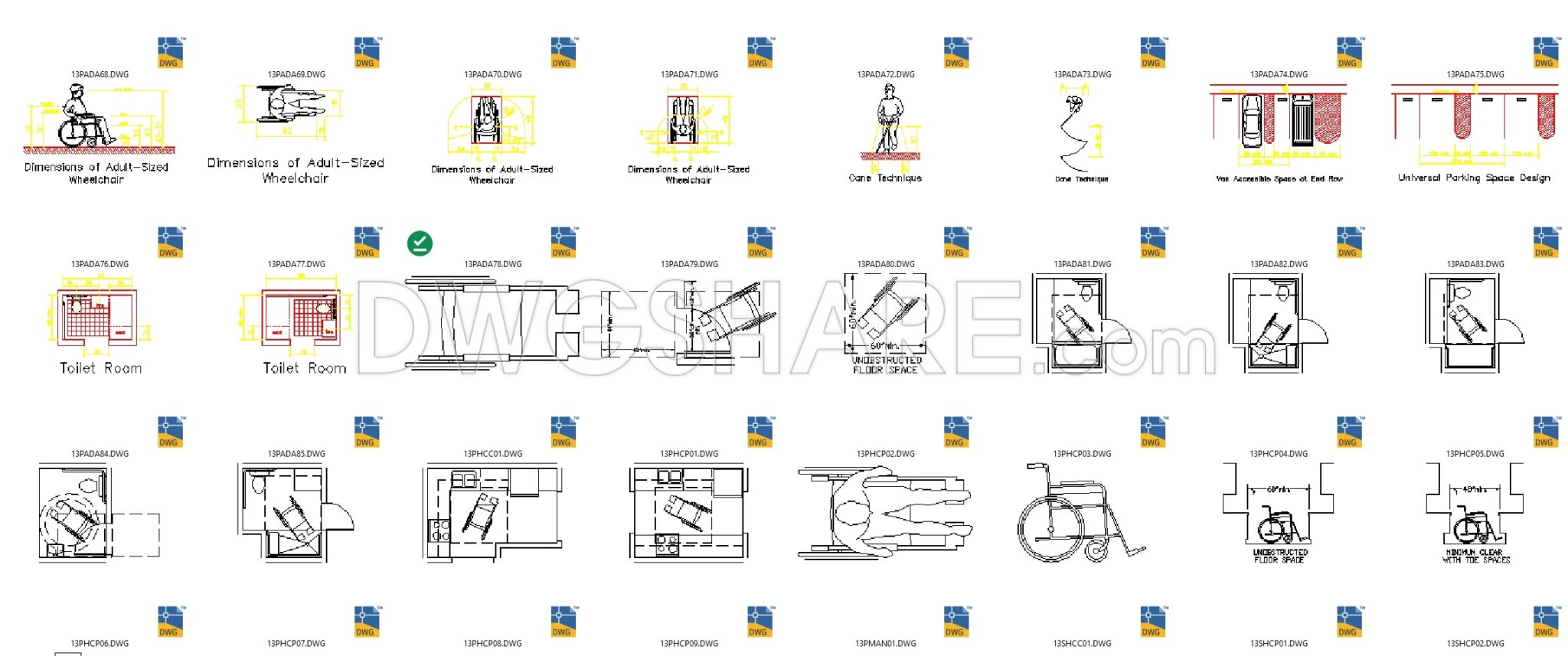 102. CAD blocks of furniture for disabled people