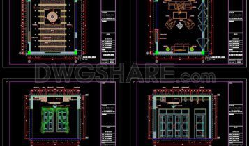 22.A set of trees and shrubs color top view AutoCAD blocks