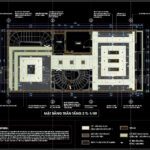 127. Detailed CAD drawings for the ceiling layout design of a 3-story ...