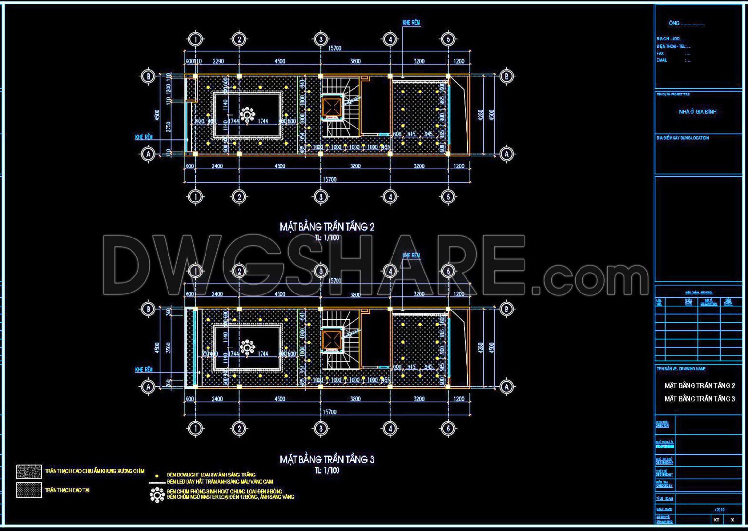 129. Detailed CAD drawings for the ceiling layout design of a 5-story ...