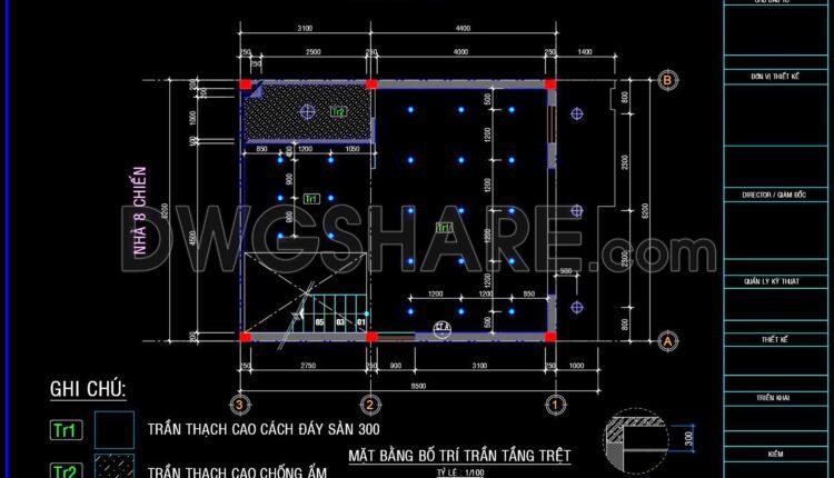 131. Detailed CAD drawings for the ceiling layout design of a 3-story ...