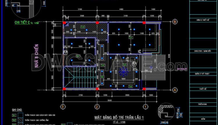 131. Detailed CAD drawings for the ceiling layout design of a 3-story ...