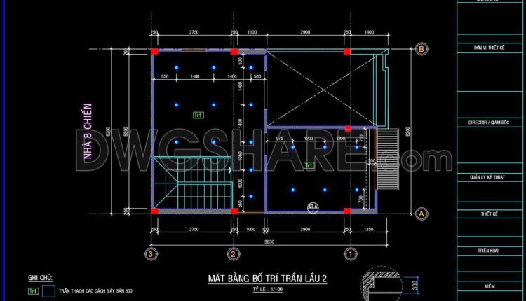 131. Detailed CAD drawings for the ceiling layout design of a 3-story ...