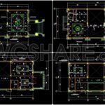 133. Detailed CAD drawings for the ceiling layout design of a 3-story ...