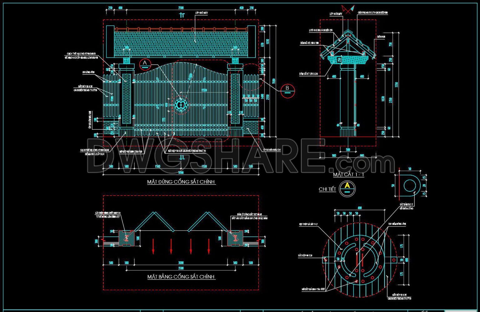 153. CAD drawings detailing gates and fences available for download