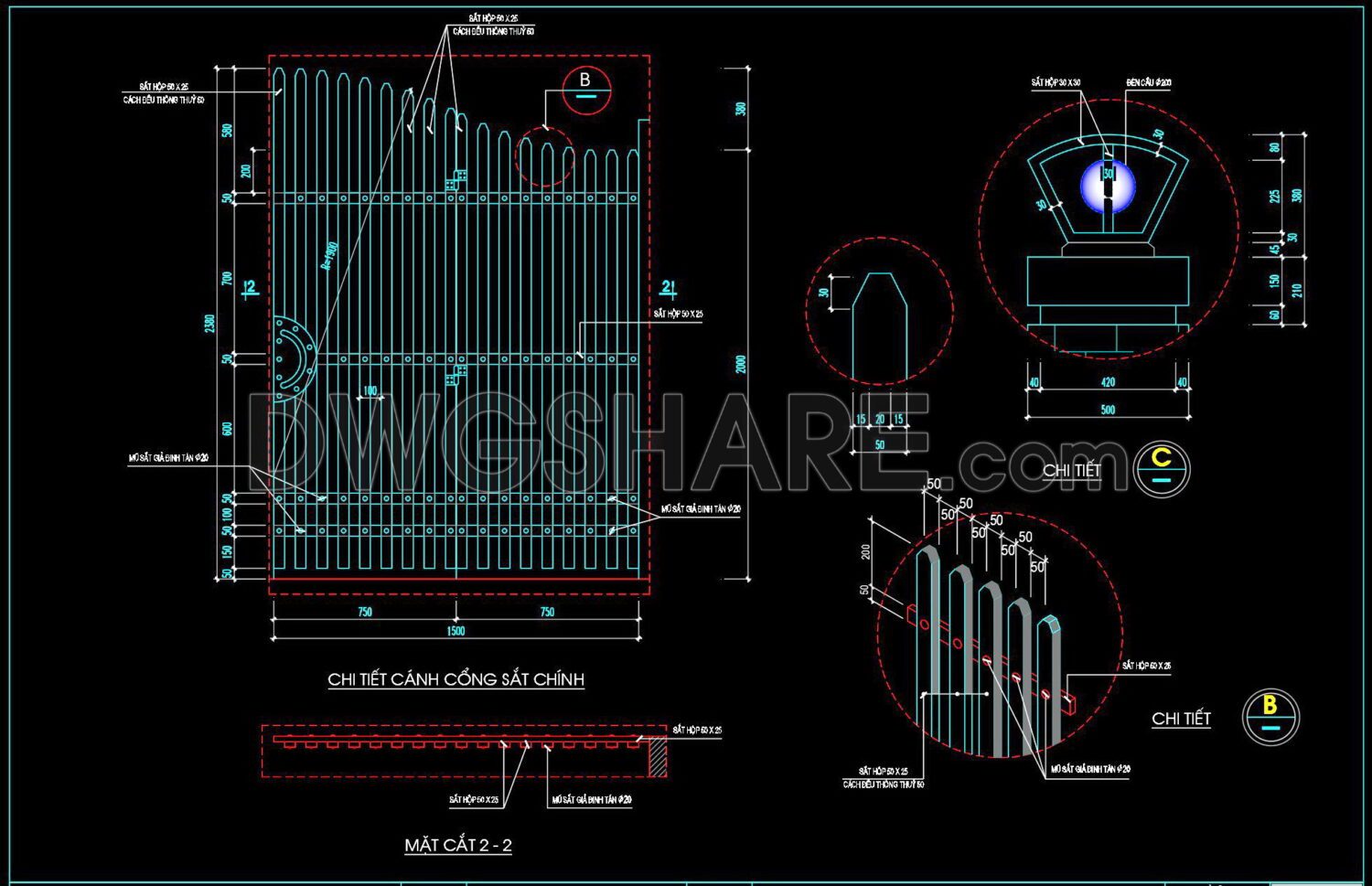 153. CAD drawings detailing gates and fences available for download