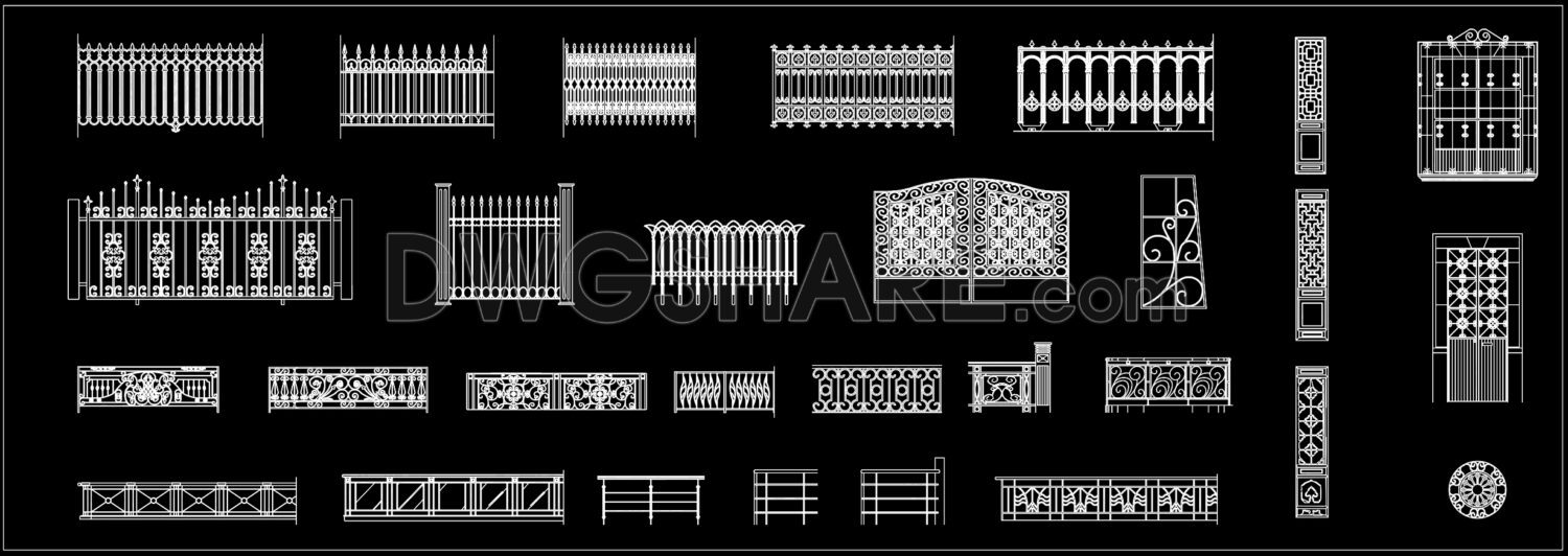 154. CAD drawings detailing gates and fences available for download