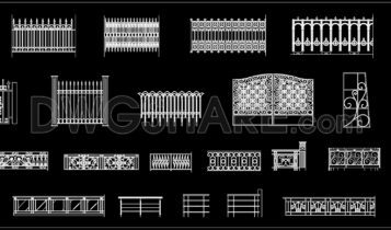 14.Classic Stair, Railing AutoCAD Blocks free download