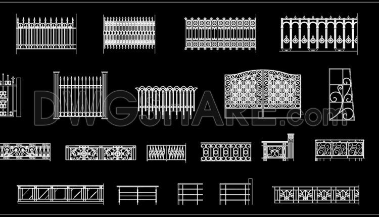 154. CAD drawings detailing gates and fences available for download ...