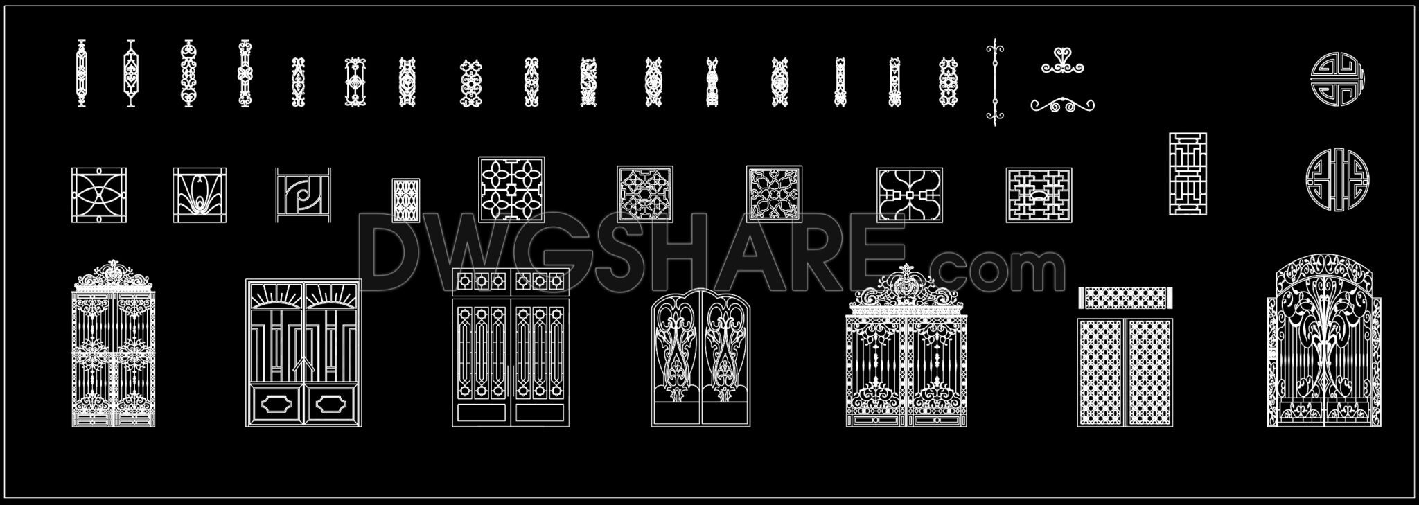 154. CAD drawings detailing gates and fences available for download