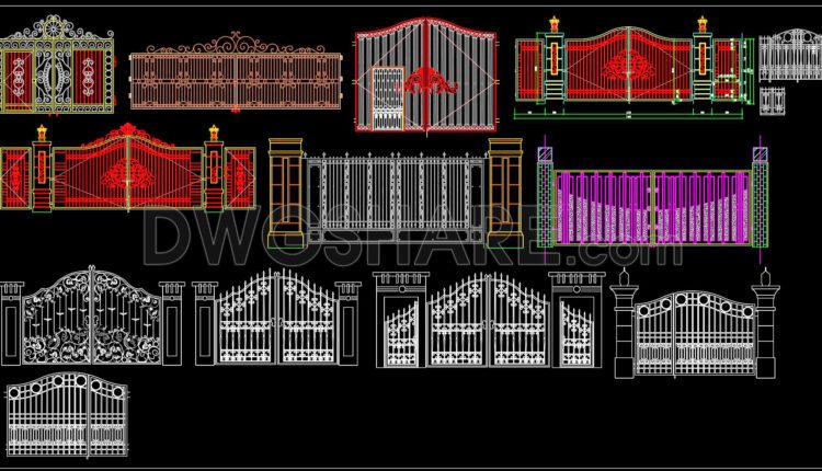 157. CAD drawings detailing gates and fences available for download ...