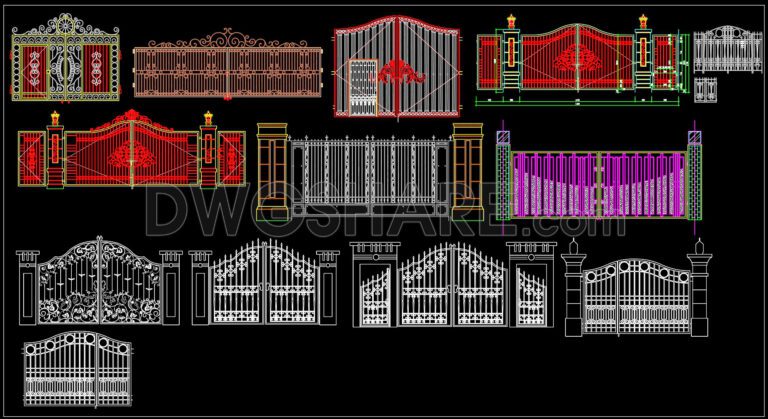 157. CAD drawings detailing gates and fences available for download