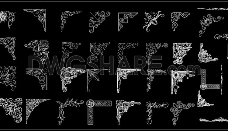 172. Free CAD Blocks Decorative Corners Design Elements - Free Cad ...