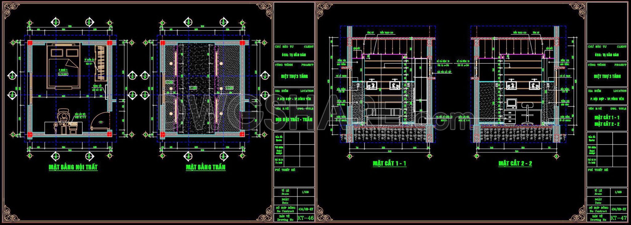 19. Download detailed CAD drawings of interior wall elevations for the ...