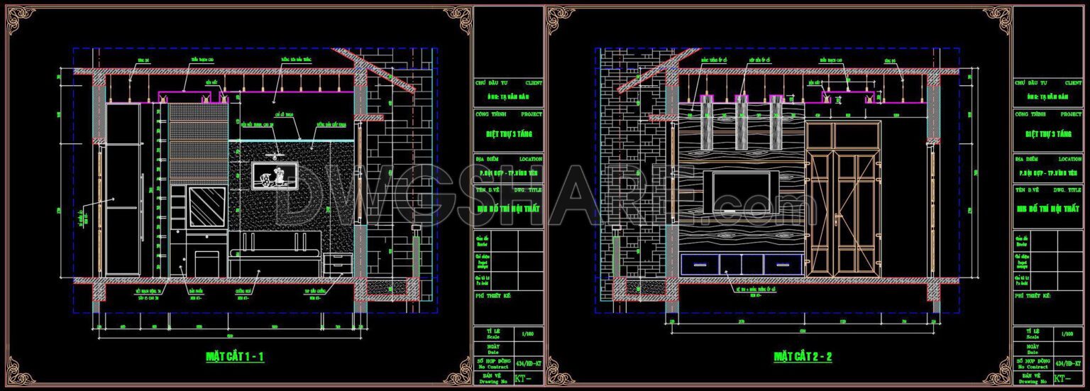 19. Download detailed CAD drawings of interior wall elevations for the ...