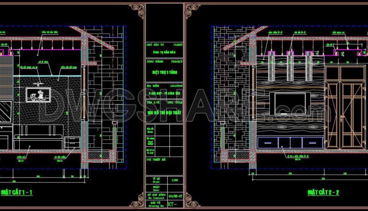 19. Download detailed CAD drawings of interior wall elevations for the ...