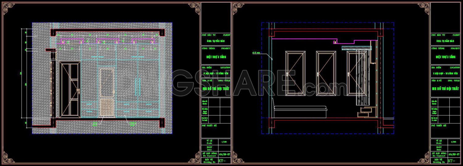 19. Download detailed CAD drawings of interior wall elevations for the ...