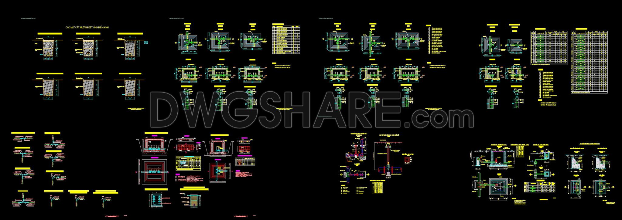 220. Download free CAD technical drawings of Electrical and Water systems