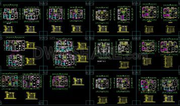22.A set of trees and shrubs color top view AutoCAD blocks