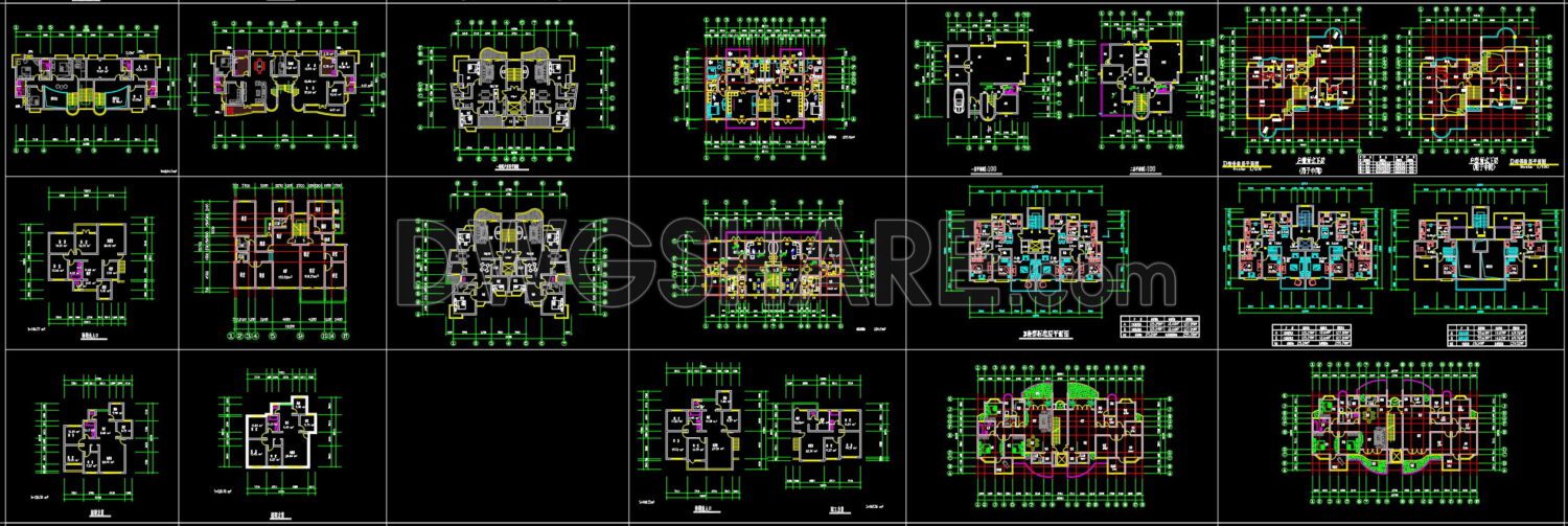 229. Functional layout plans of apartments ranging from 90m2 to 200m2