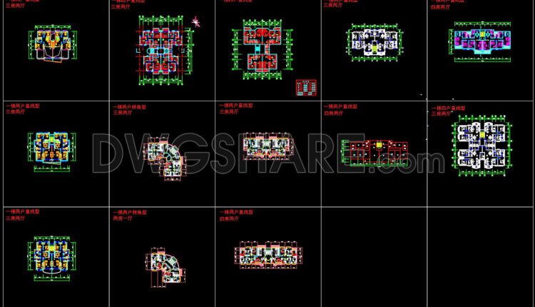 231. Functional layout plans of apartments with and without elevators ...