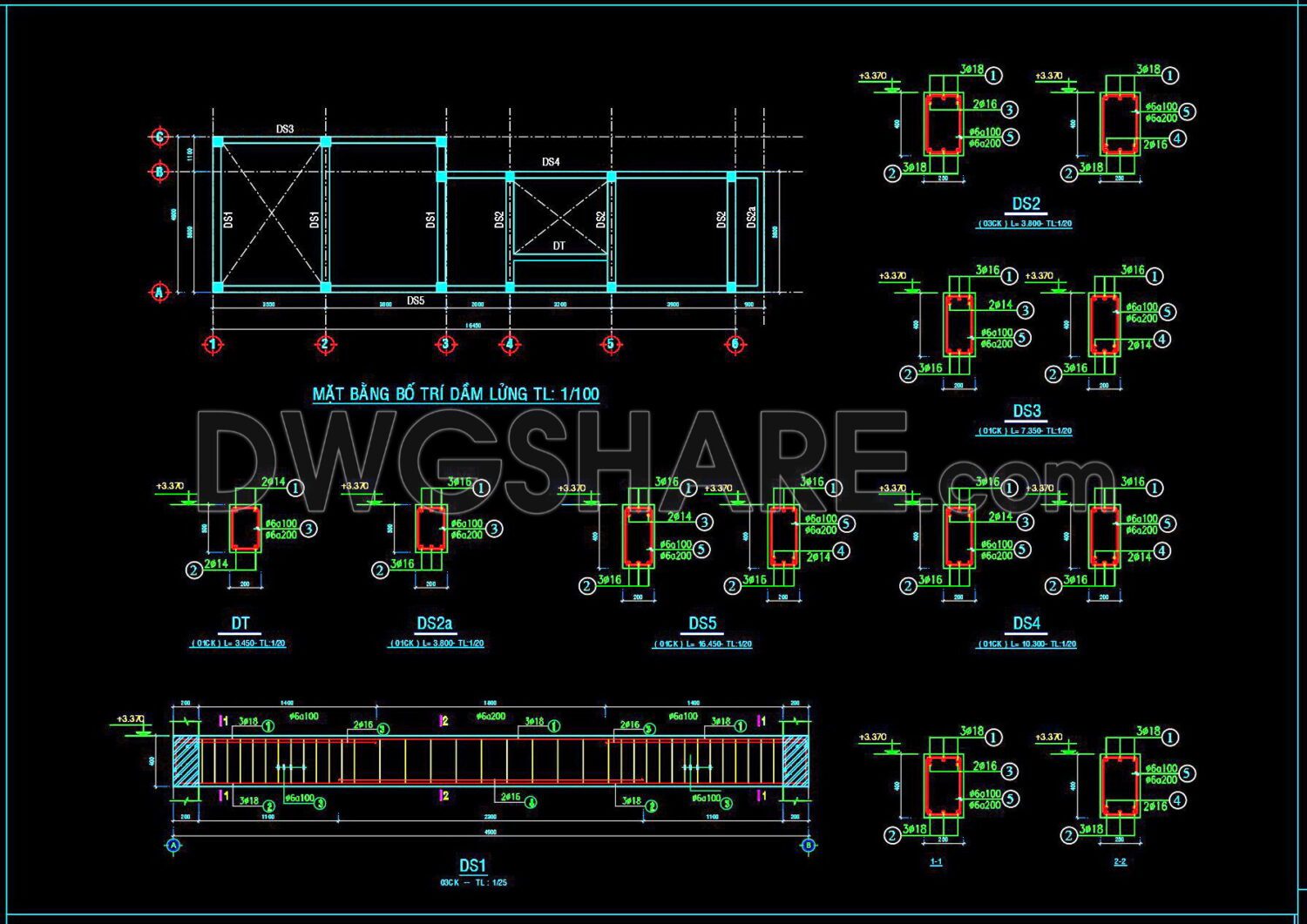 258. Structural Drawings Of 4-Story House A Complete Project 4.9m x 16 ...