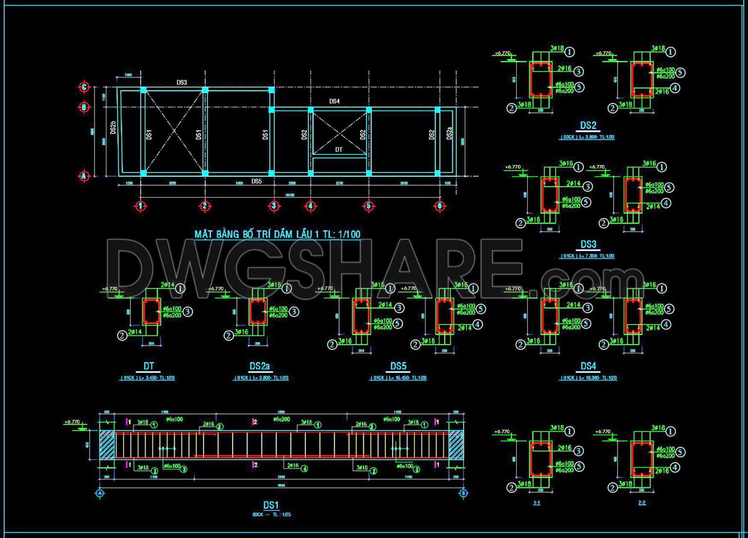 258. Structural Drawings Of 4-Story House A Complete Project 4.9m x 16 ...