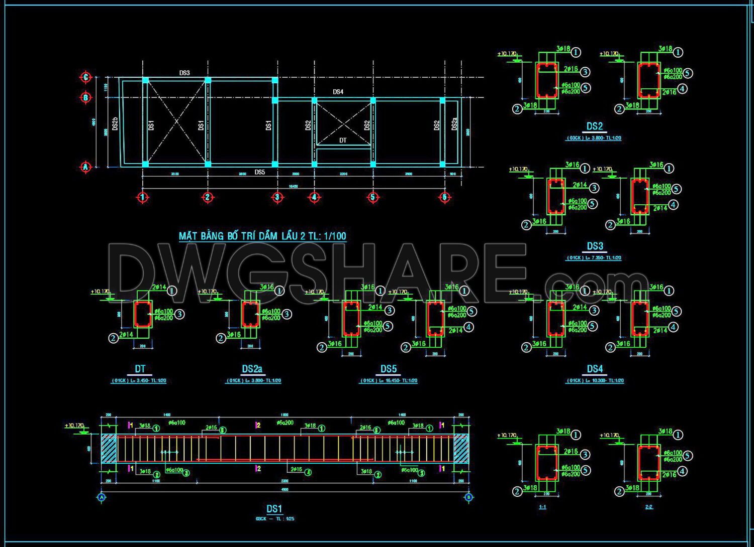 258. Structural Drawings Of 4-Story House A Complete Project 4.9m x 16 ...