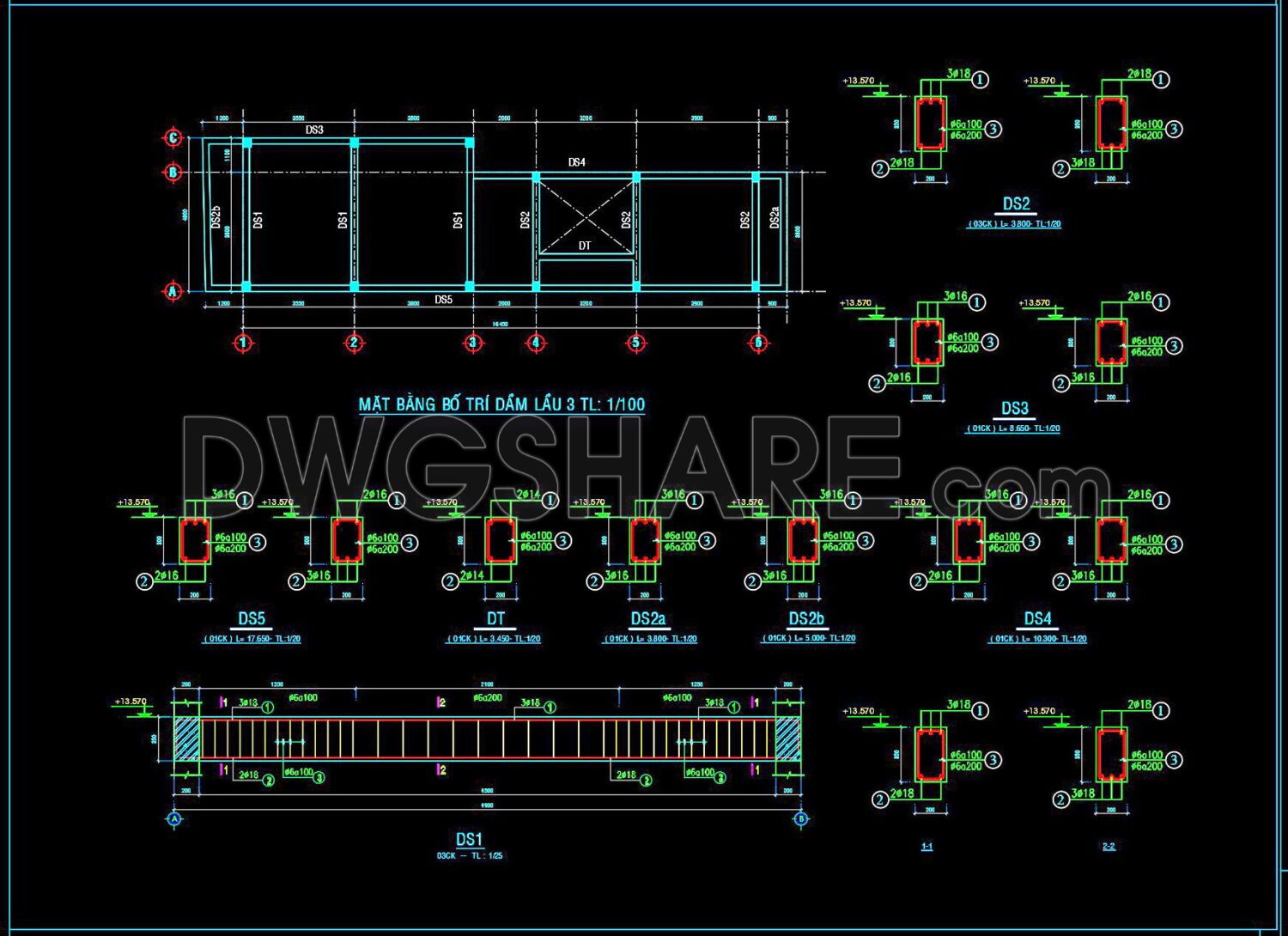 258. Structural Drawings Of 4-Story House A Complete Project 4.9m x 16 ...