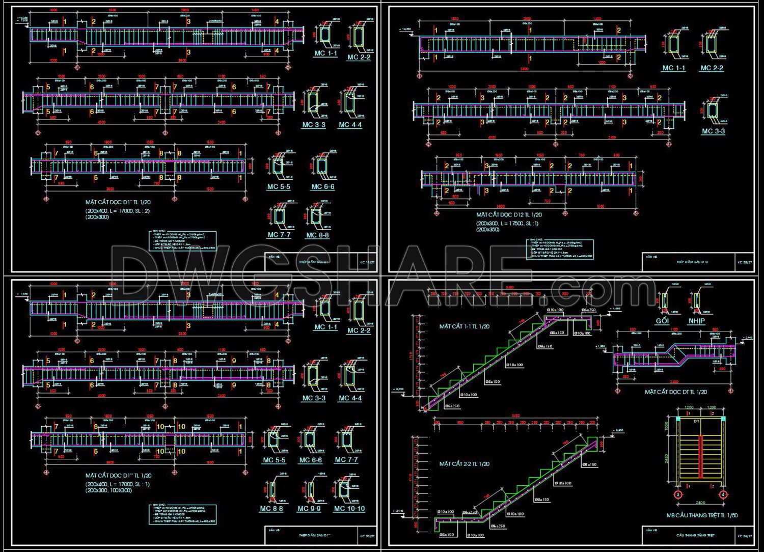 259. Structural Drawings Of 3-Story House A Complete Project 5m x 17.5m ...